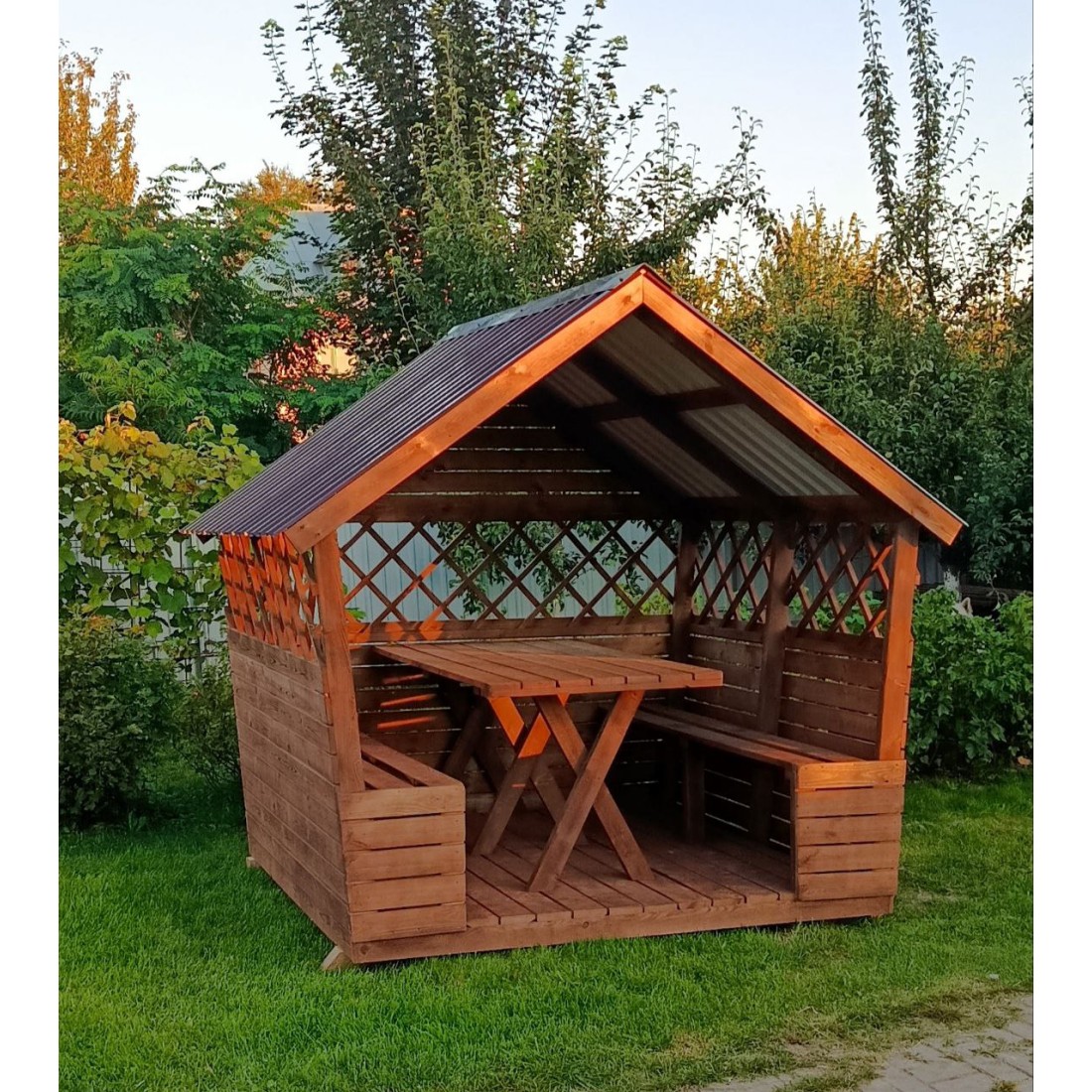Беседка деревянная ComfortProm Теремок с двухскатной крышей 2x3 метра ...